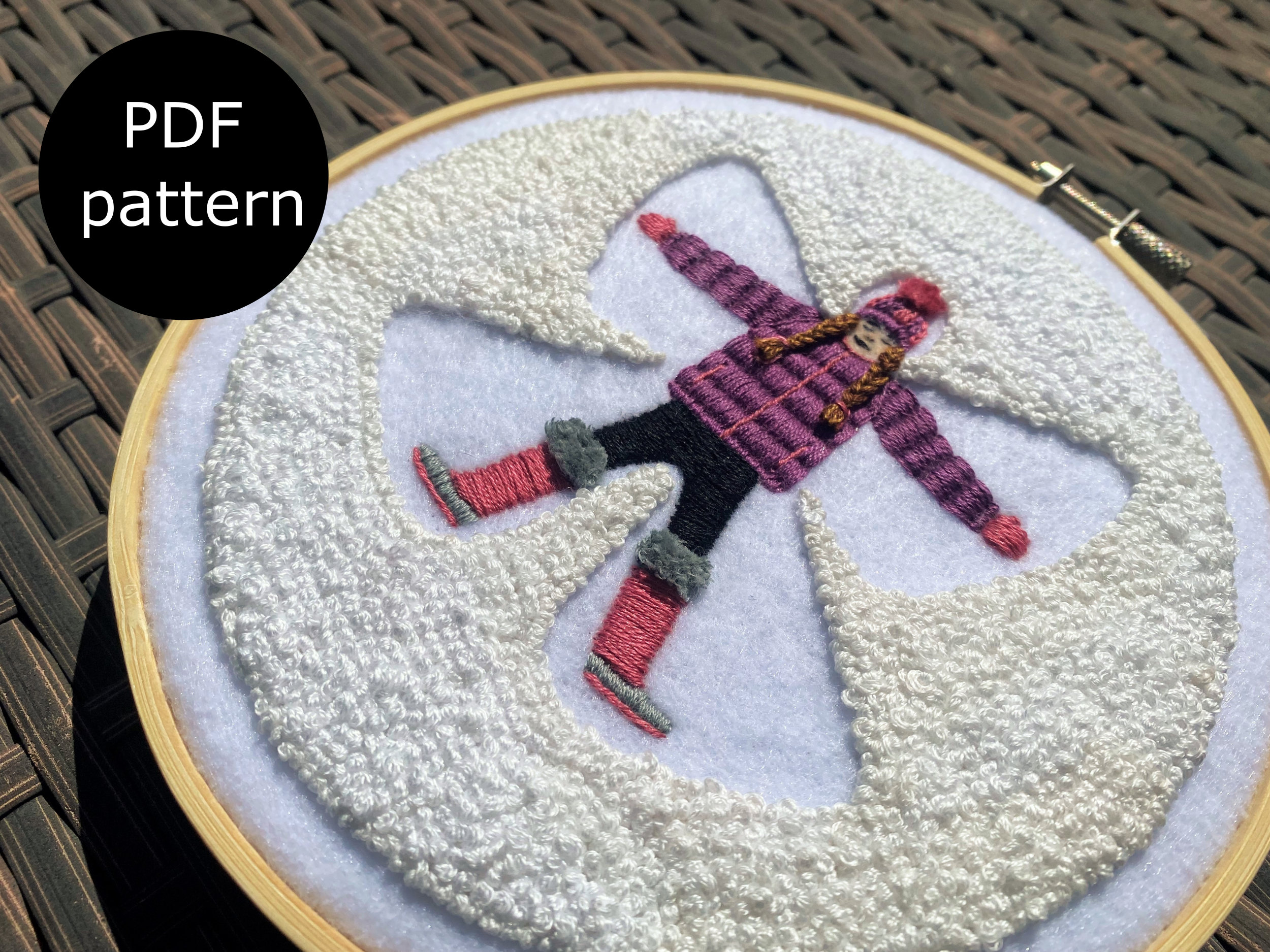 Snow Angel Child Playing in Snow Digital PDF Pattern for - Etsy