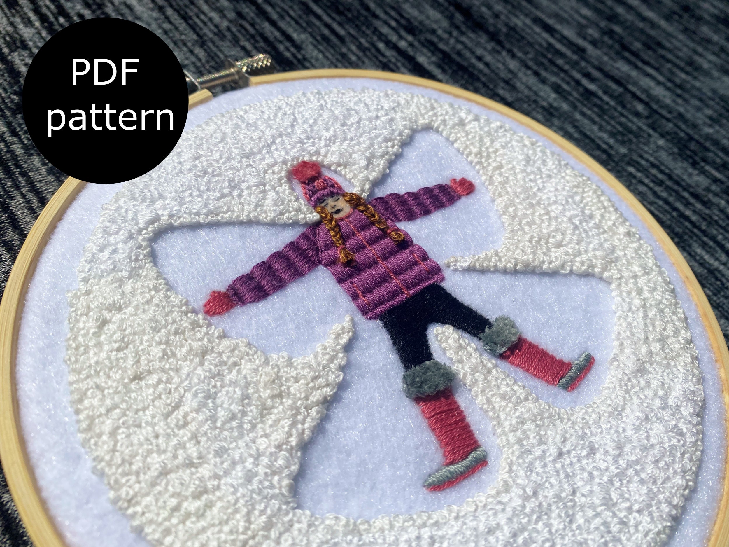 Snow Angel Child Playing in Snow Digital PDF Pattern for - Etsy