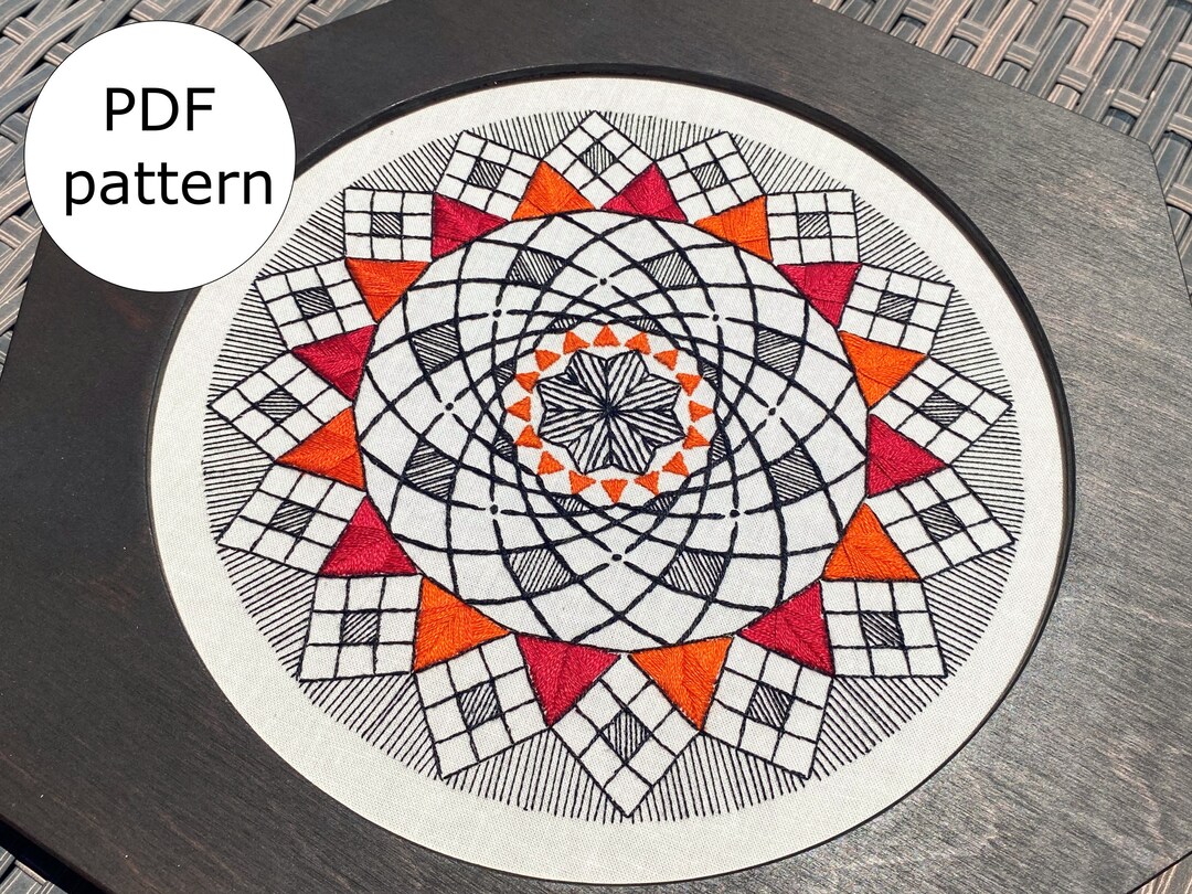 Pueblo Pottery Geometric Embroidery Pattern, Digital PDF Pattern for ...
