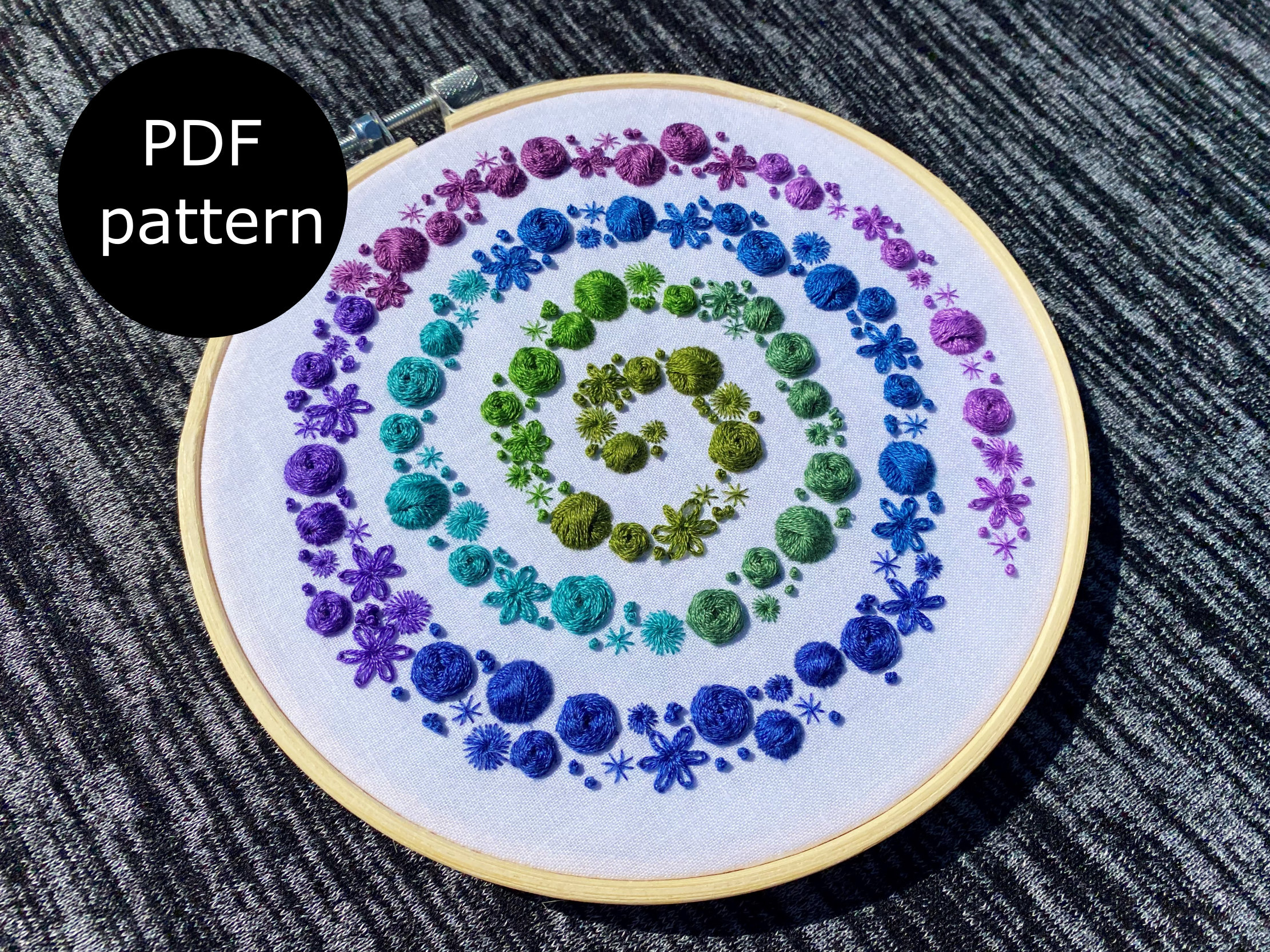 Textured Spiral With Color Gradient Digital PDF Pattern for - Etsy