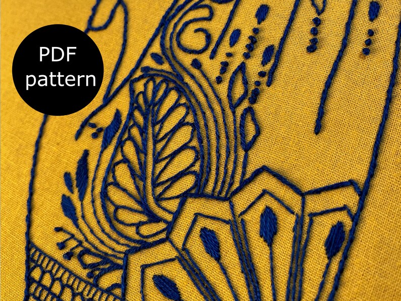 Henna Wave Design Embroidery Pattern Digital PDF Pattern for - Etsy