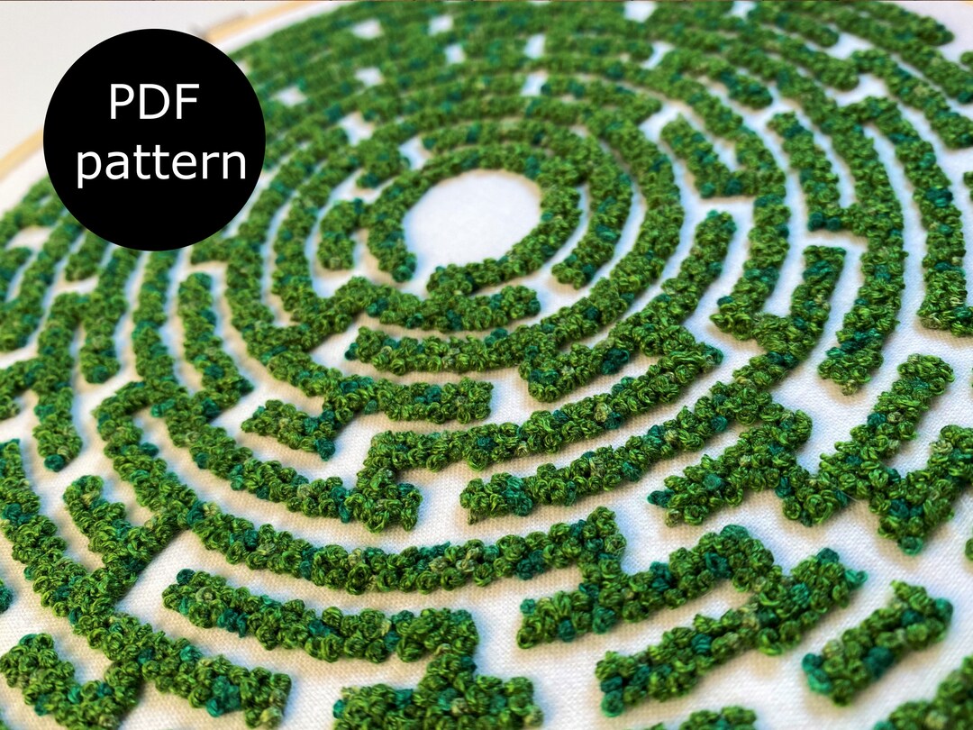 Topiary Labyrinth/maze Embroidery Pattern, Digital PDF Pattern for ...