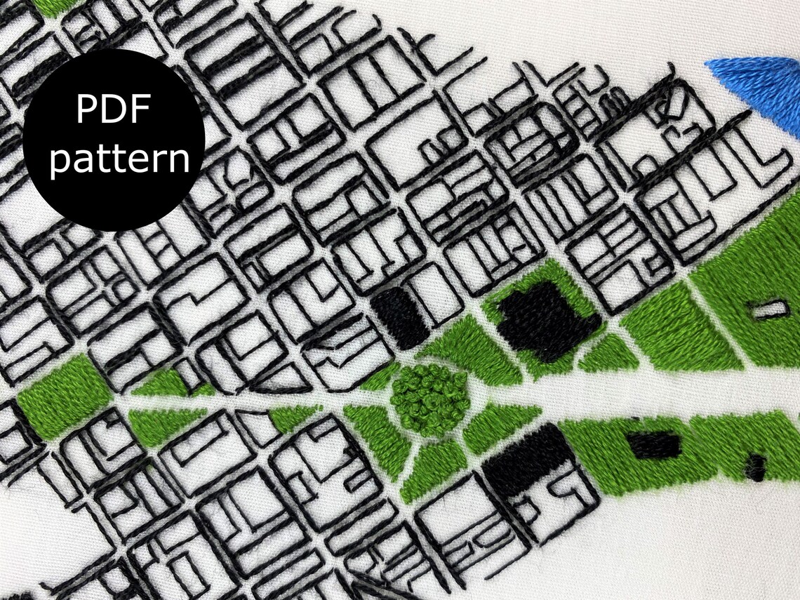 Handprint: City Map Embroidery Pattern Digital PDF Pattern | Etsy