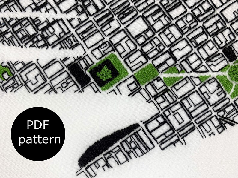 Handprint: City Map Embroidery Pattern Digital PDF Pattern | Etsy