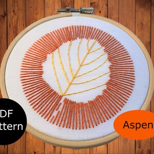Fall/autumn Leaves Embroidery Pattern, Digital PDF Pattern for Instant ...