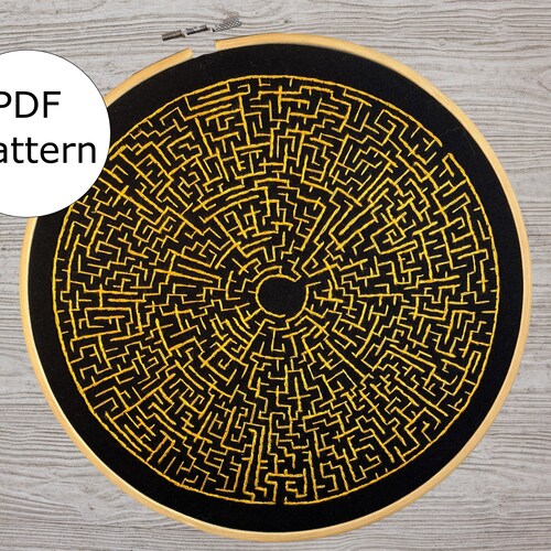 Topiary Labyrinth/maze Embroidery Pattern Digital PDF Pattern - Etsy