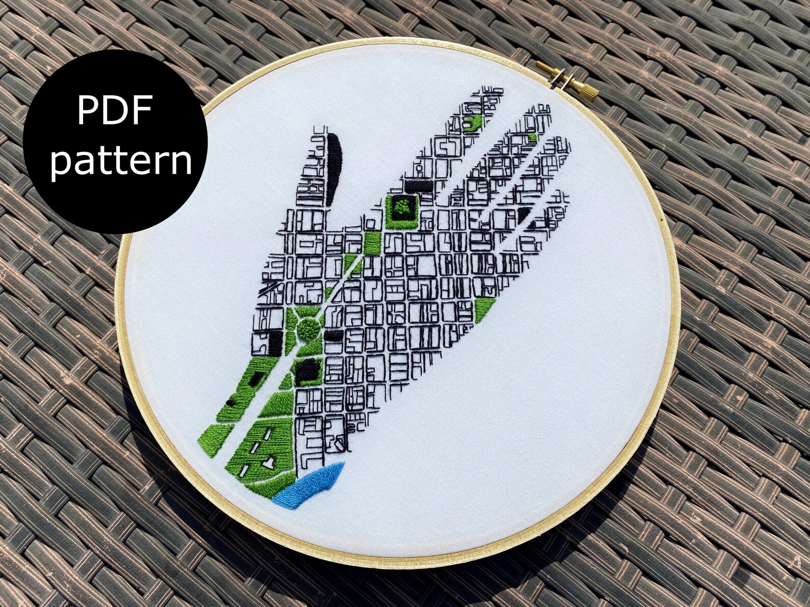 Handprint: City Map Embroidery Pattern Digital PDF Pattern - Etsy