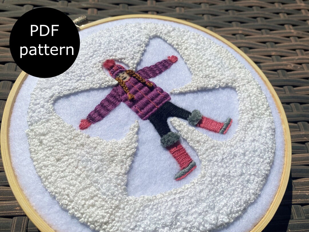 Snow Angel | Child Playing in Snow | Digital PDF Pattern for Hand ...