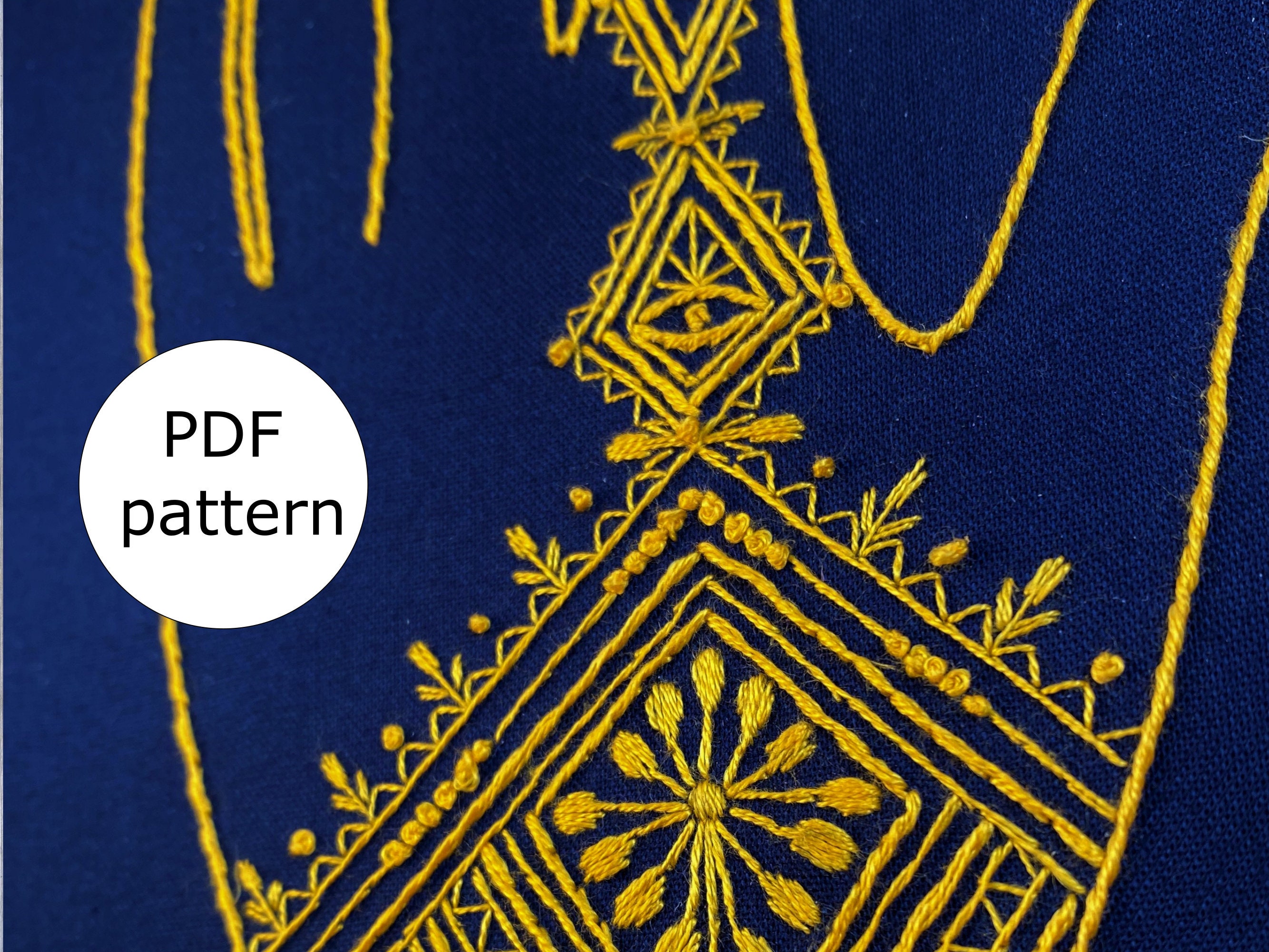 Geometric Henna Design Embroidery Pattern, Digital PDF Pattern for ...