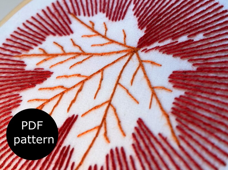 Fall/autumn Leaves Embroidery Pattern Digital PDF Pattern for | Etsy