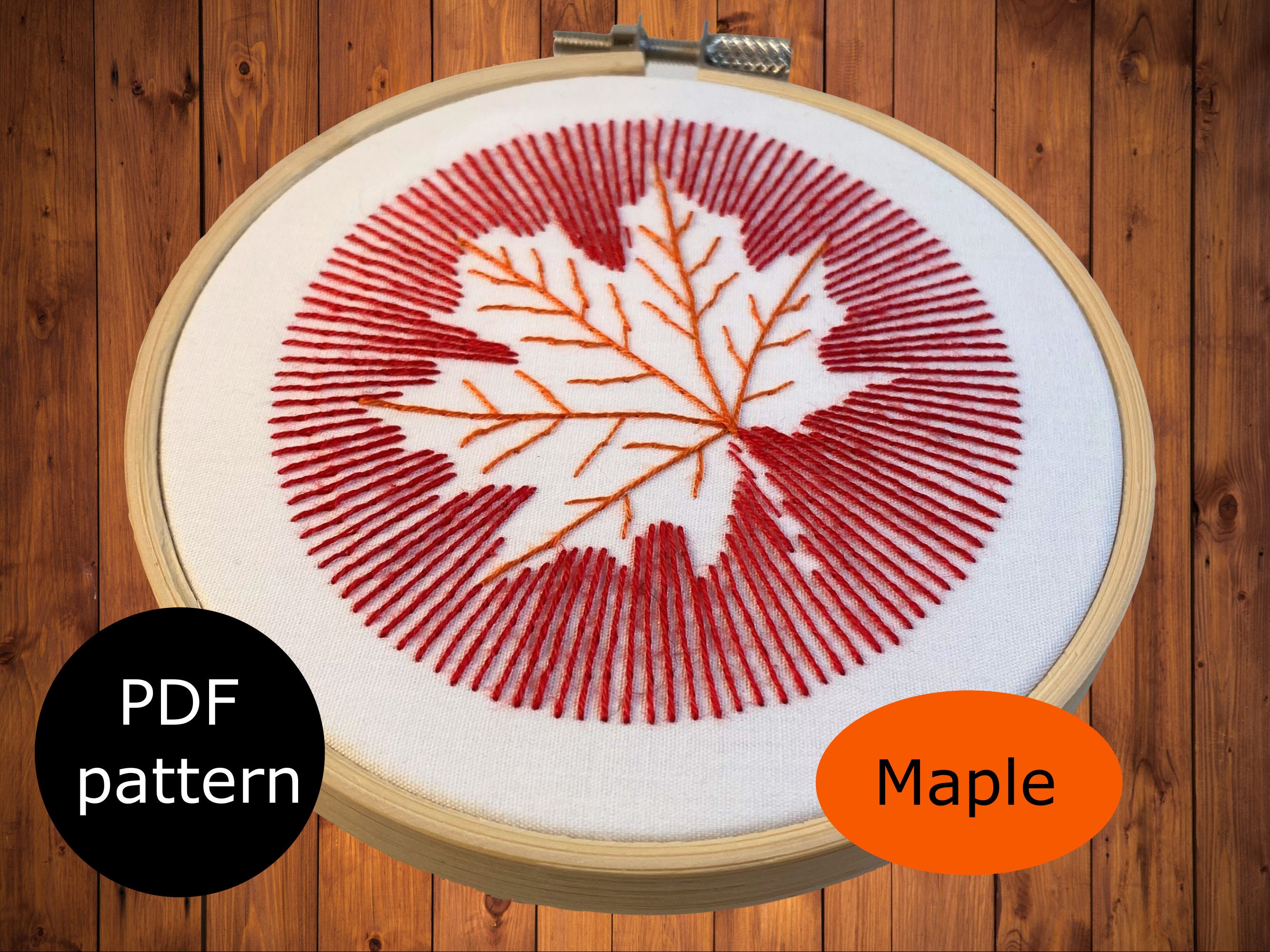 Fall/autumn Leaves Embroidery Pattern Digital PDF Pattern for - Etsy