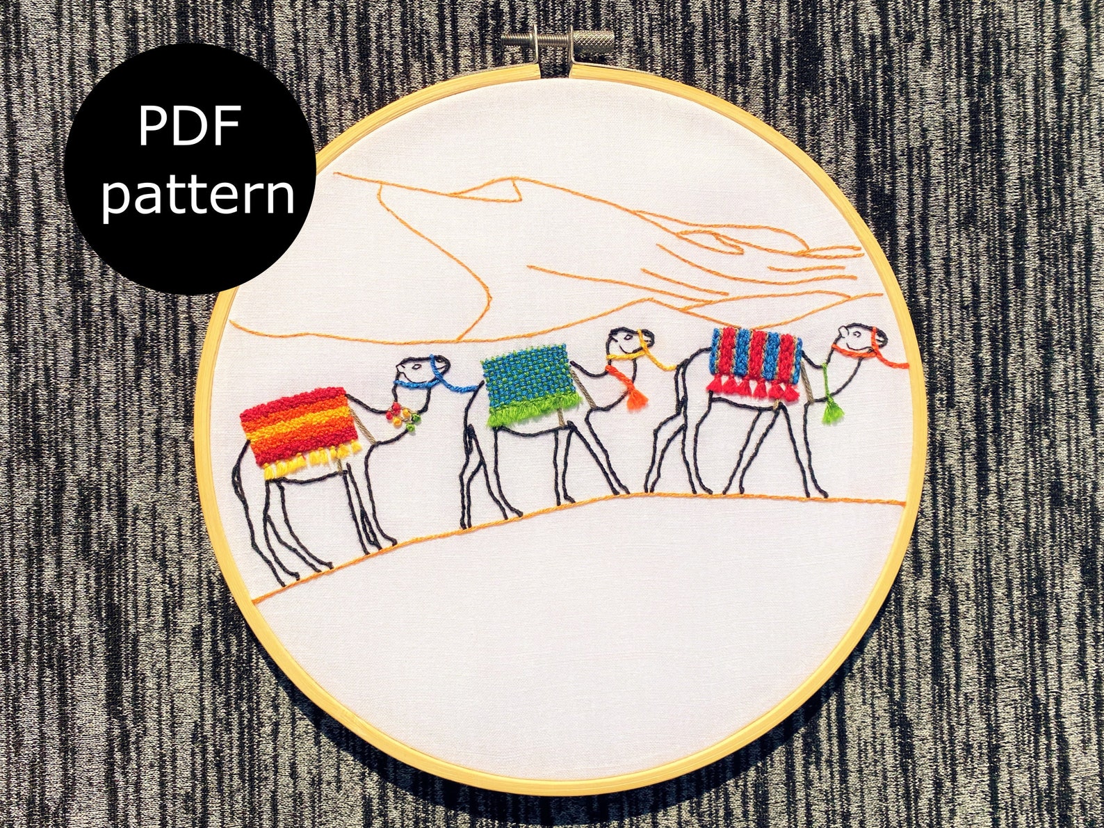 Camel Caravan, Desert Camels With Blankets, Digital PDF Pattern for ...