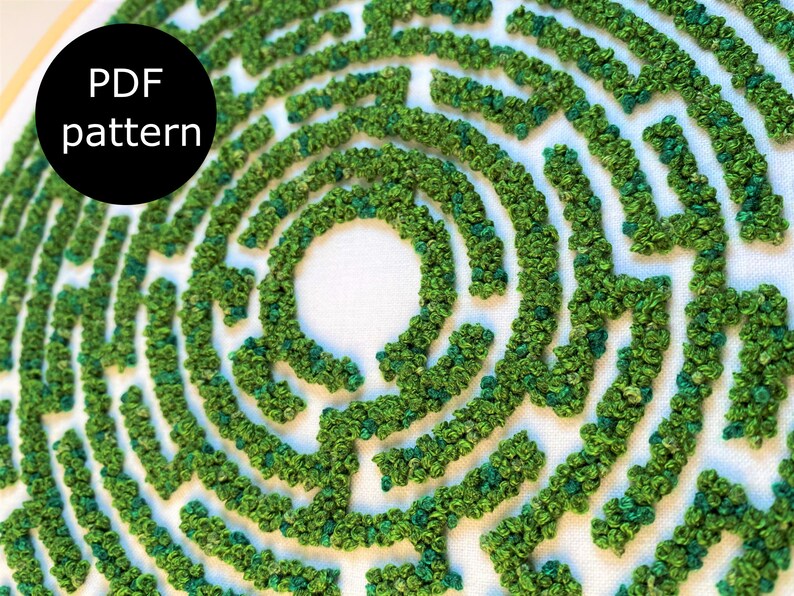 Topiary Labyrinth/maze Embroidery Pattern Digital PDF Pattern - Etsy