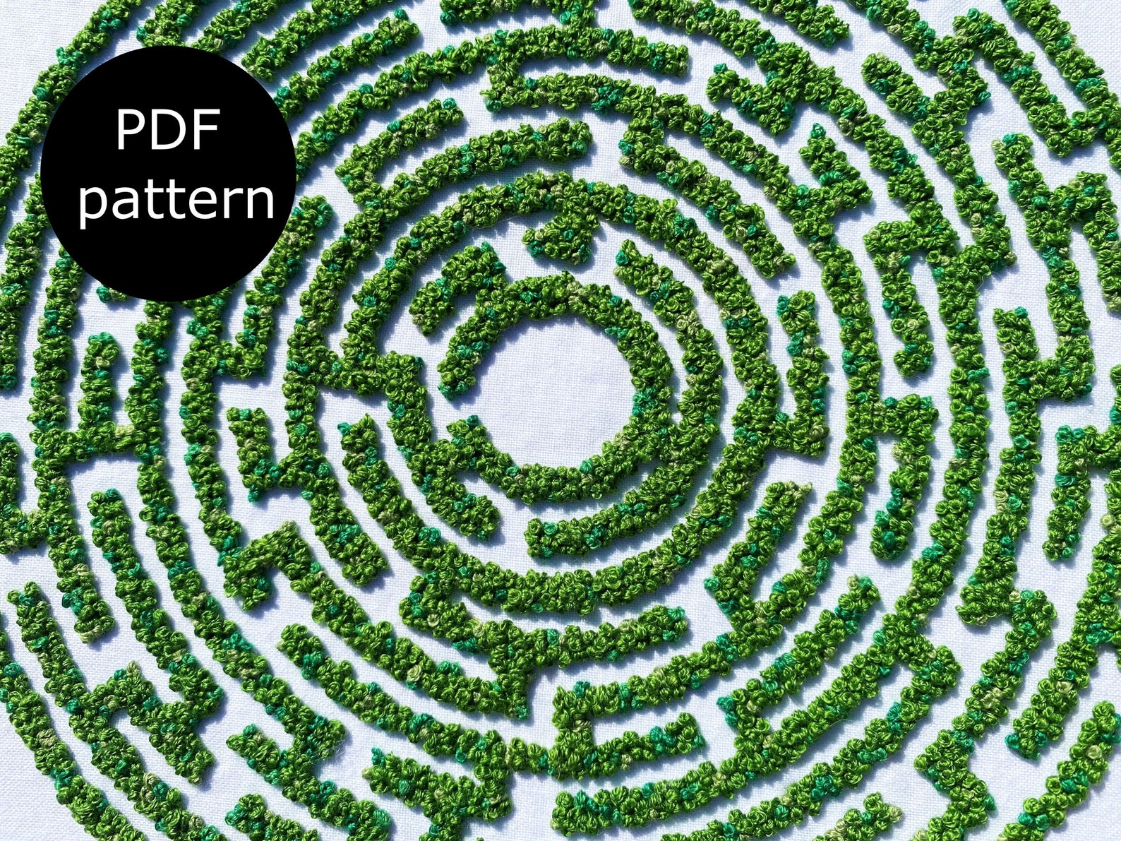 Topiary Labyrinth/maze Embroidery Pattern, Digital PDF Pattern for ...