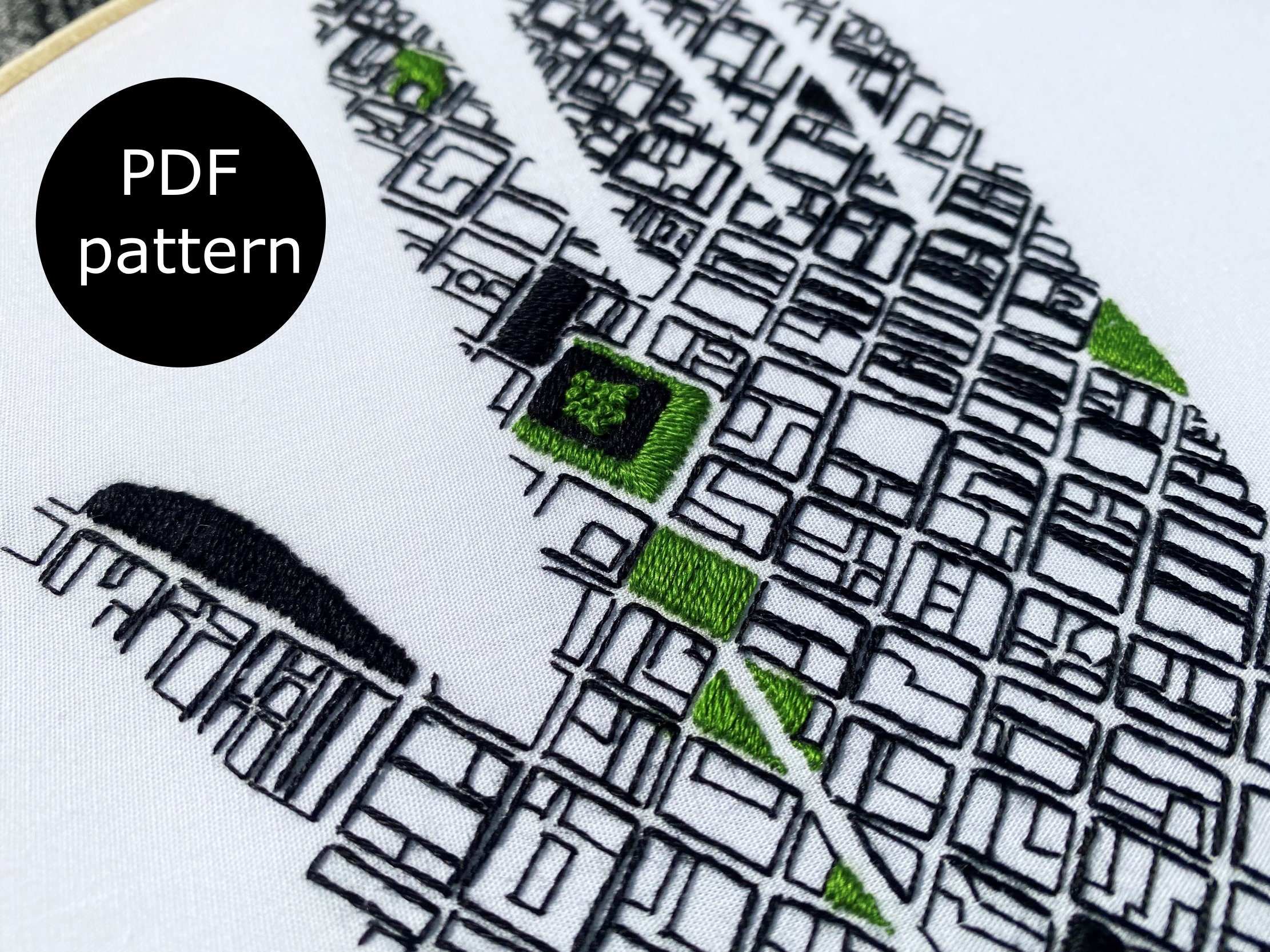 Handprint: City Map Embroidery Pattern Digital PDF Pattern - Etsy
