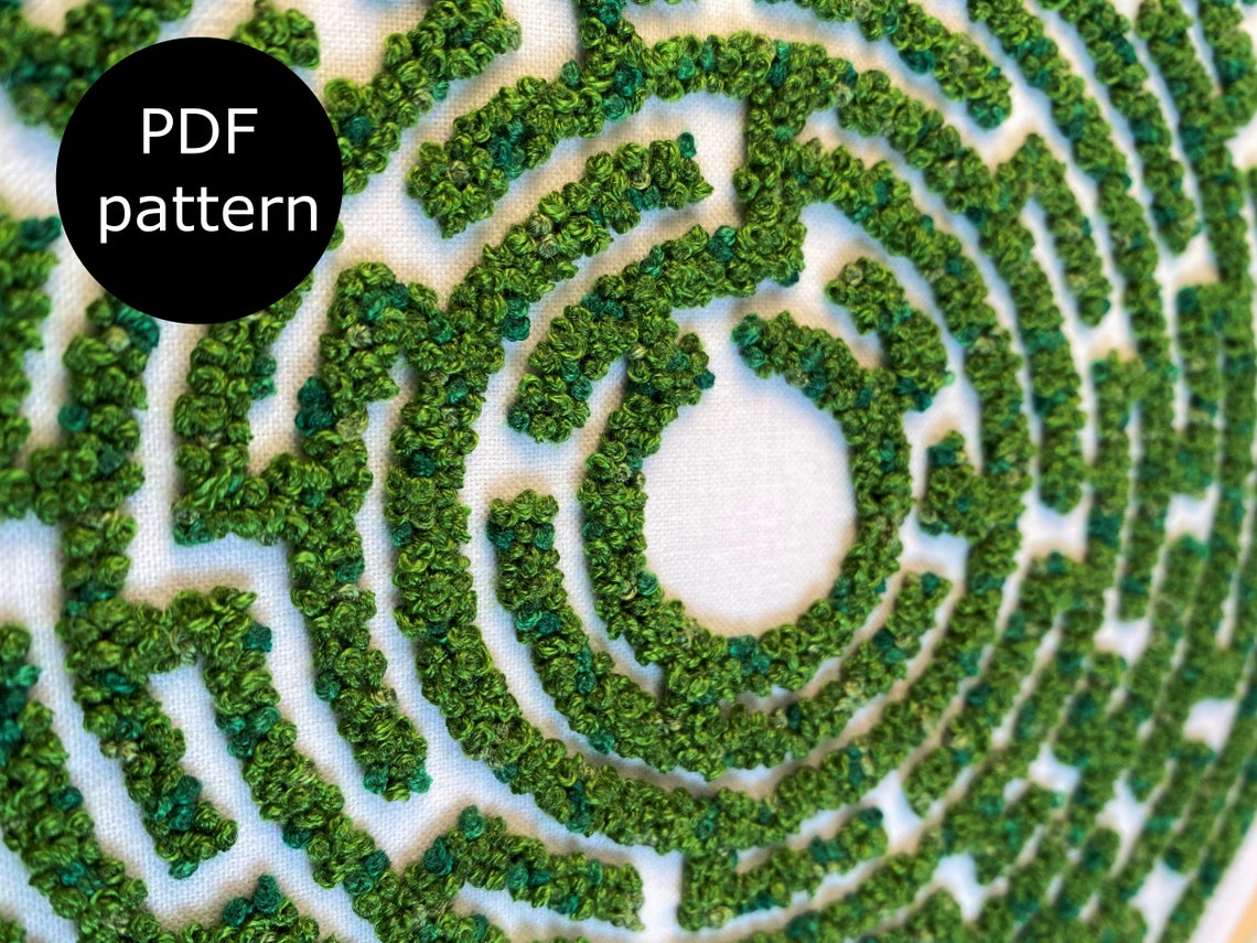 Topiary Labyrinth/maze Embroidery Pattern Digital PDF Pattern - Etsy