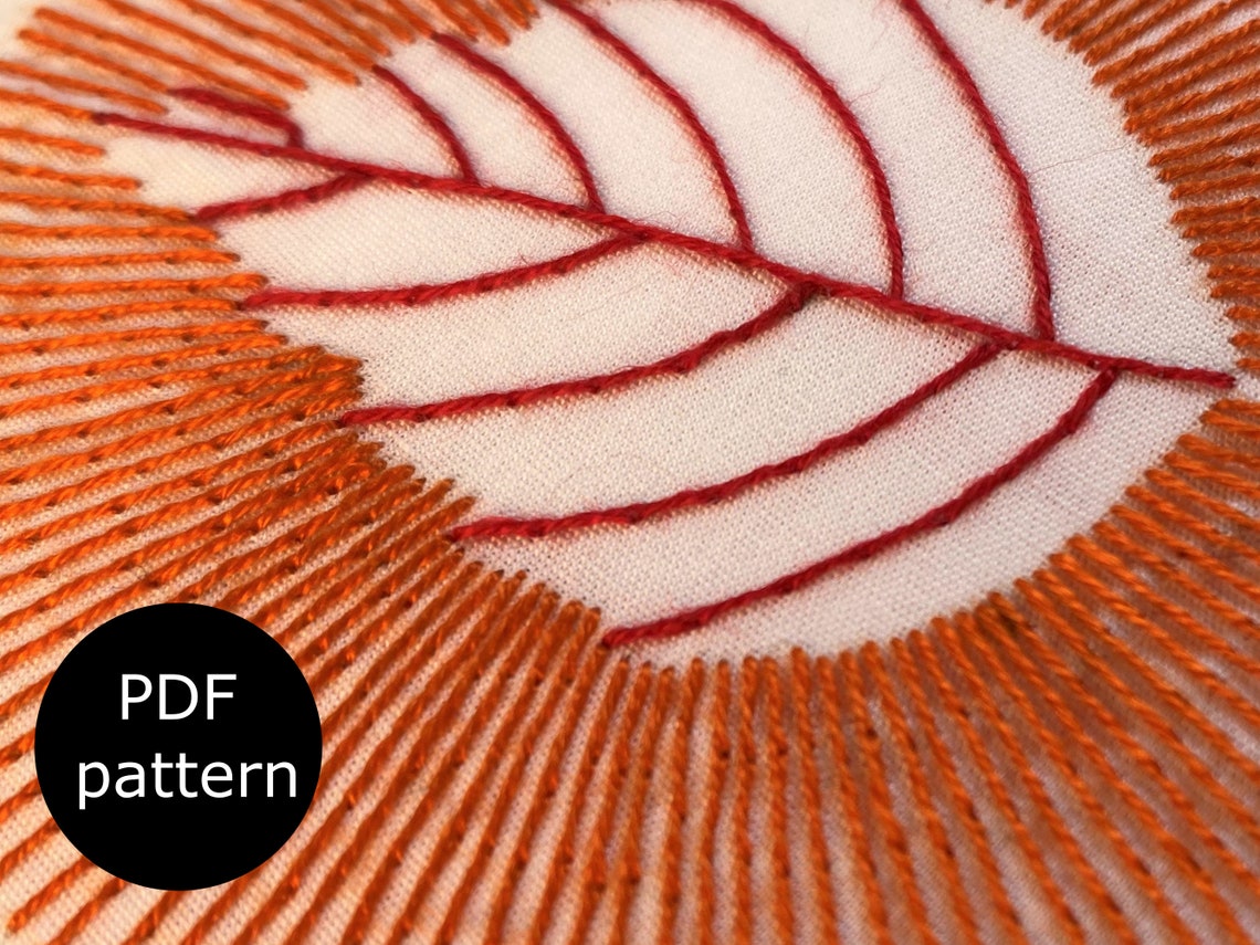 Fall/autumn Leaves Embroidery Pattern Digital PDF Pattern for | Etsy