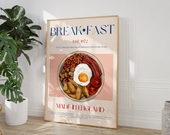 Breakfast Food Poster - Etsy
