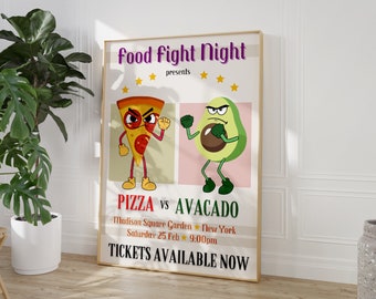 Food Fight Poster - Etsy