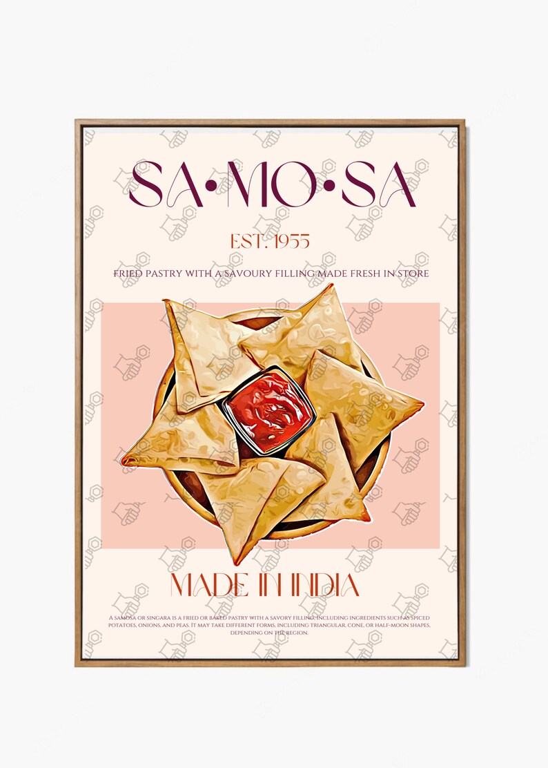 Samosa Print, DIGITAL DOWNLOAD, Large Downloadable Print, Indian Food ...