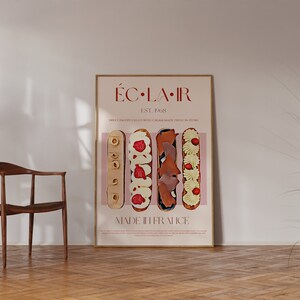 Éclair Food Print, French Food Art, Digital Download, Large Printable ...
