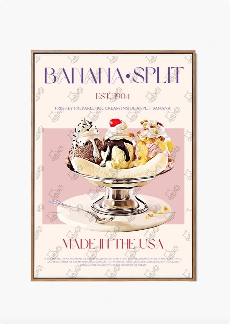 Banana Split Print, PHYSICAL PRINT, Mid Century Modern, Exhibition ...