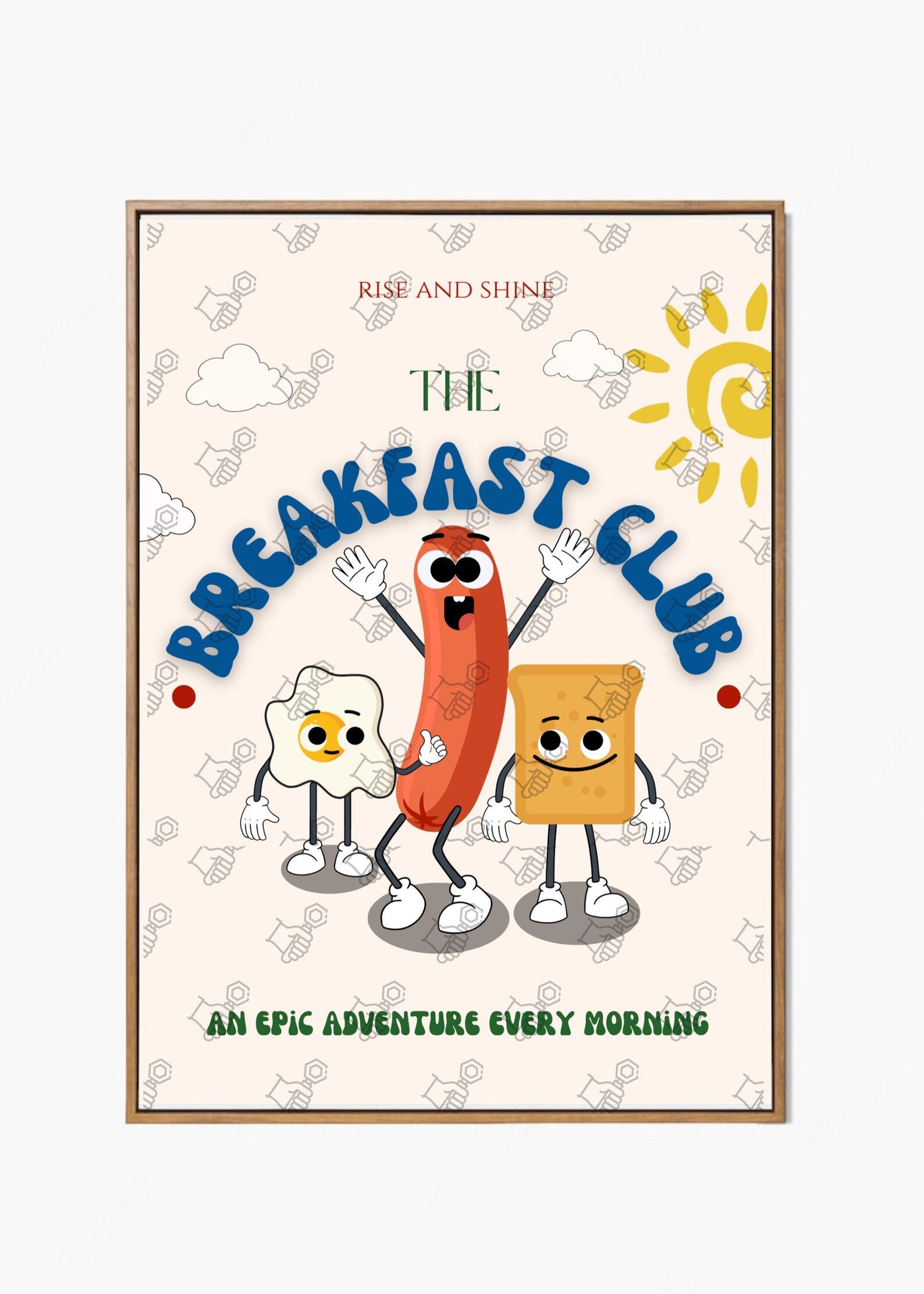 Breakfast Character Retro Print Digital Download - Etsy