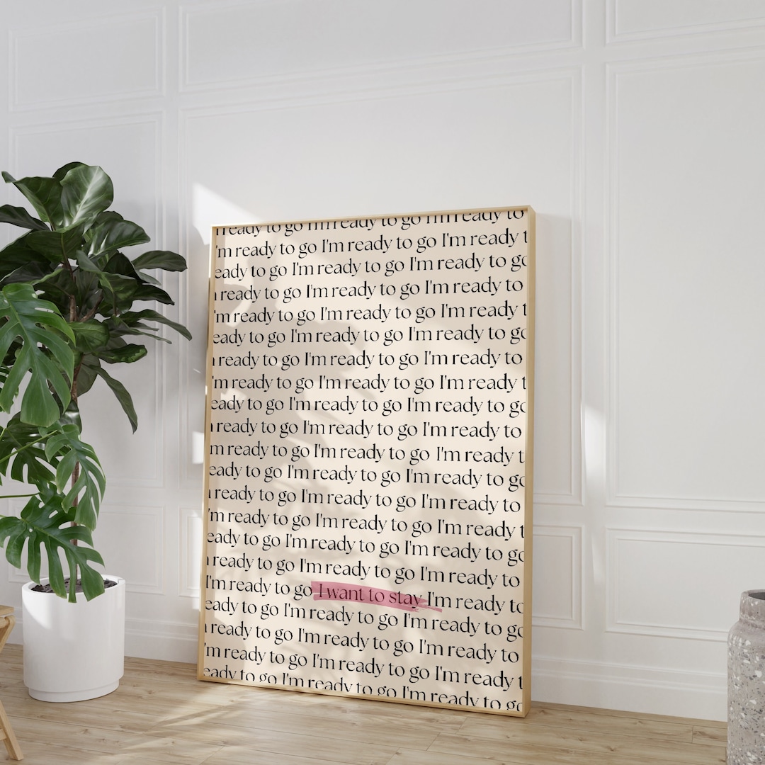 Typography Wall Print, Aesthetic Wall Art, Digital Download, Large ...