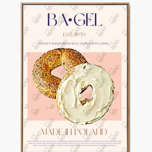 Bagel Print, DIGITAL DOWNLOAD, Large Downloadable Print, Mid Century ...