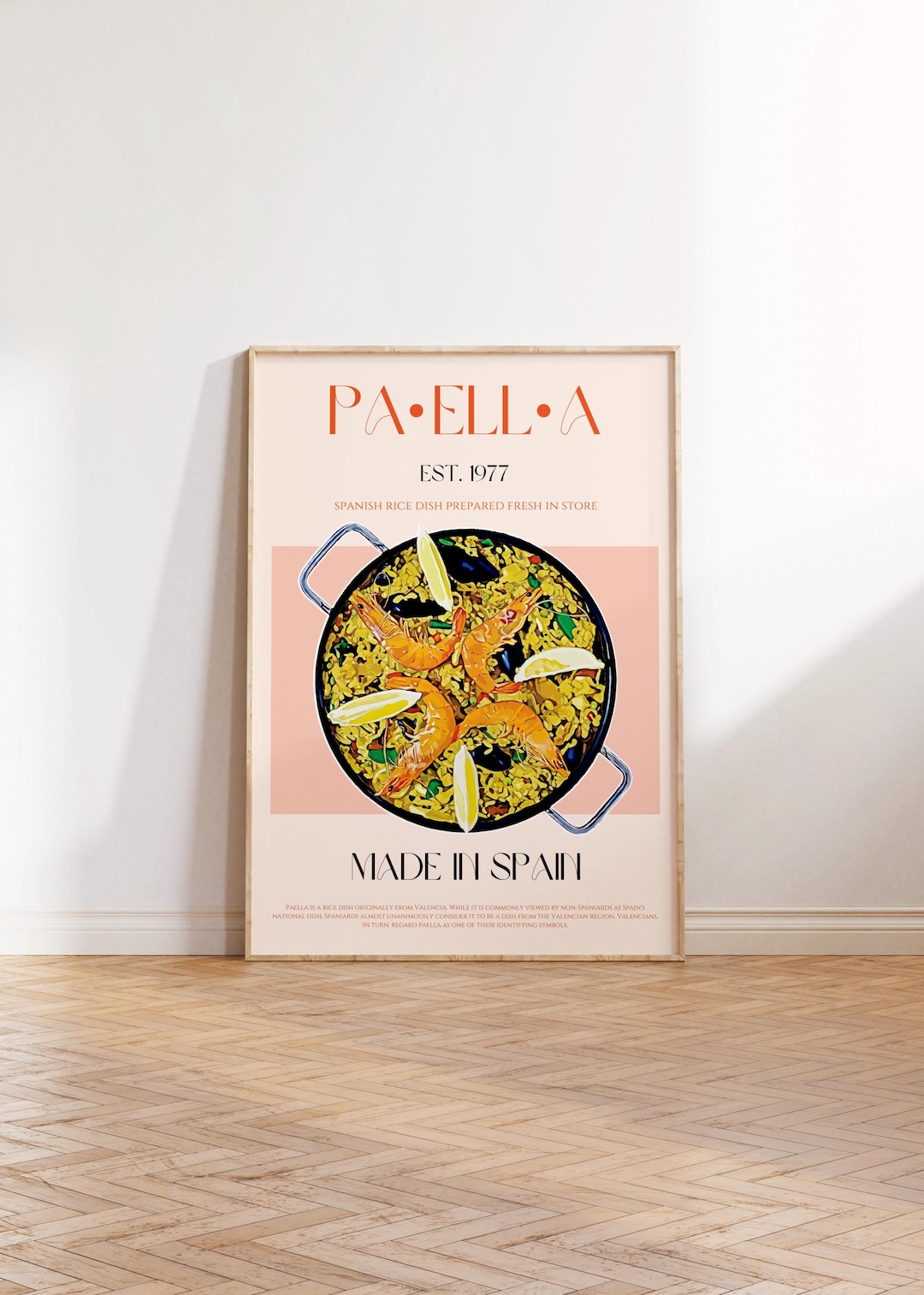 Paella Print, PHYSICAL PRINT, Mid Century Modern, Exhibition Poster ...