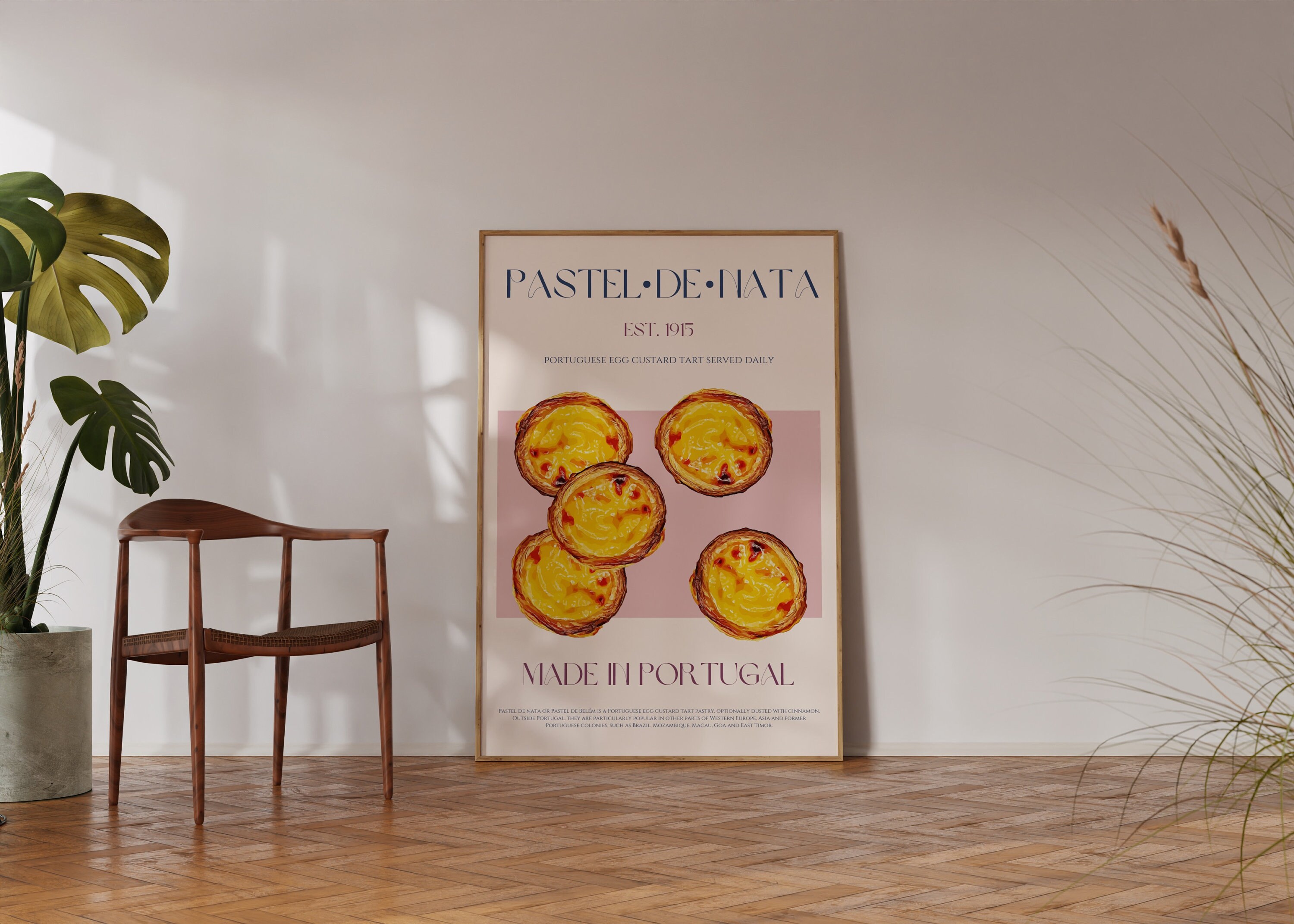 Pastel De Nata Print, DIGITAL DOWNLOAD, Printable Art, Mid Century ...