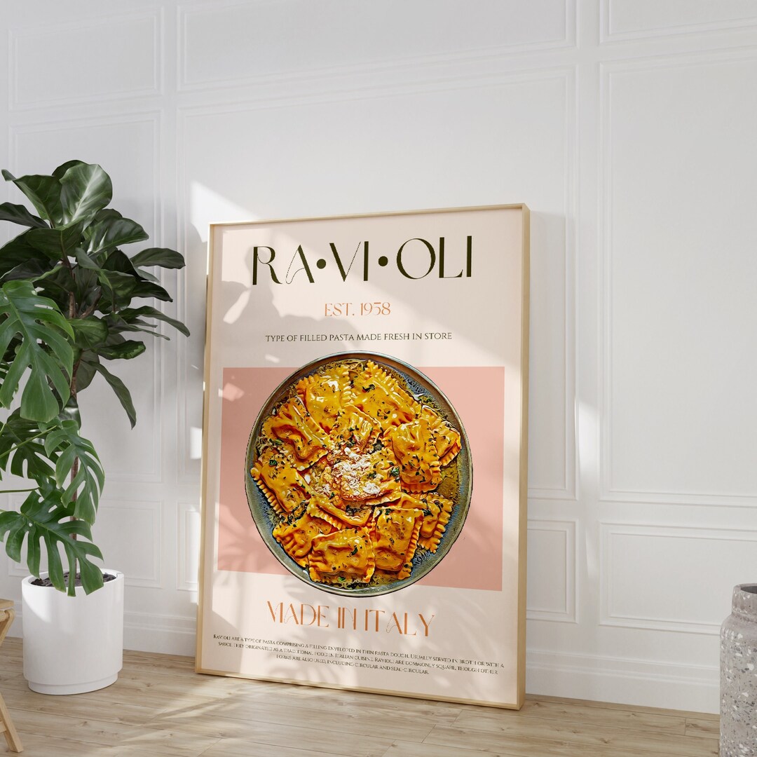Ravioli Print, DIGITAL DOWNLOAD, Large Printable Art, Mid Century ...