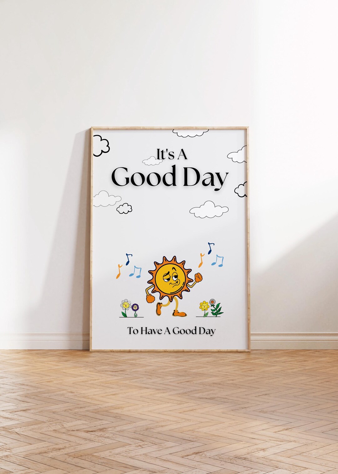 It’s a Good Day Print, PHYSICAL PRINT, Retro Sun Wall Art, Positive ...