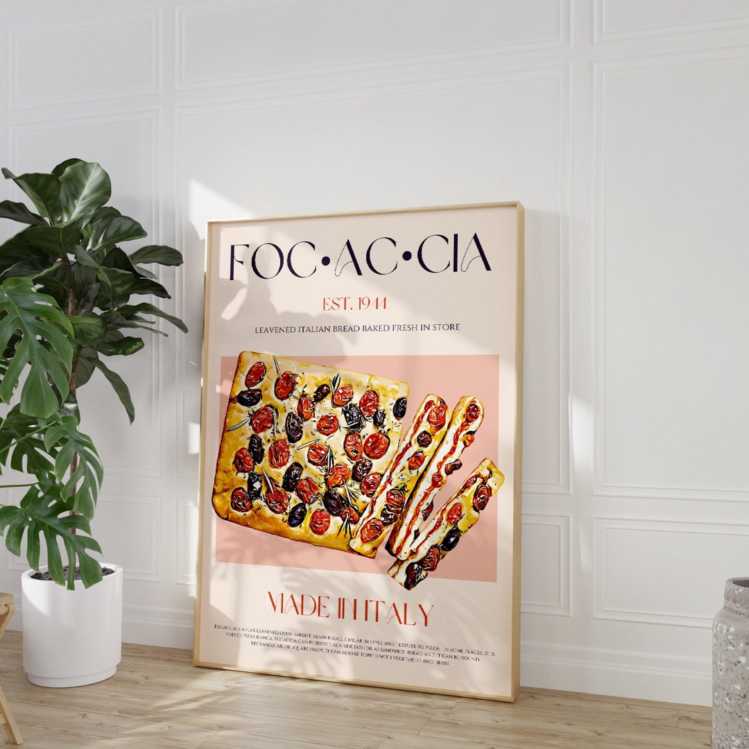 Focaccia Print, DIGITAL DOWNLOAD, Downloadable Print, Italy Poster ...