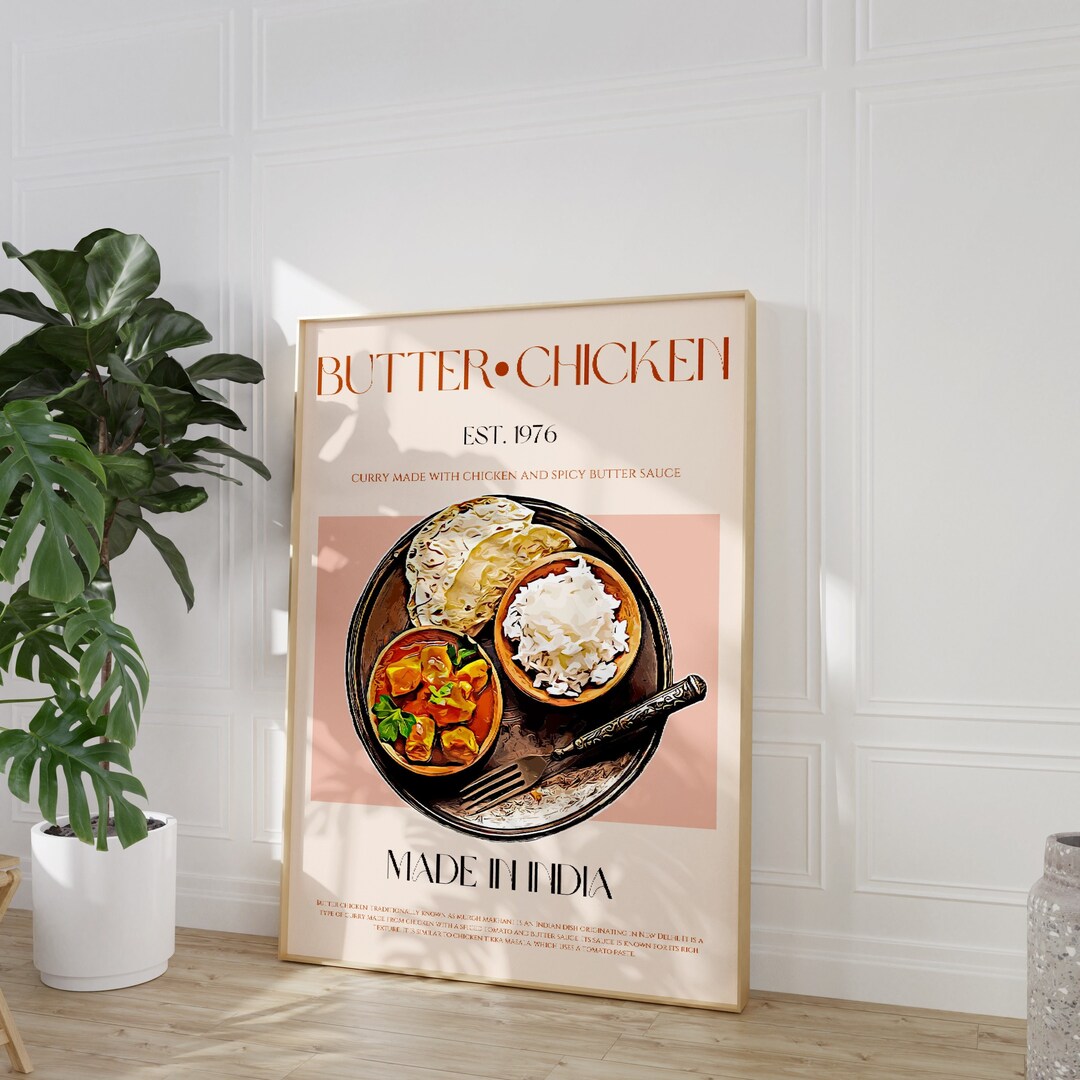 Butter Chicken Print, Indian Food, Digital Download, Printable Art ...