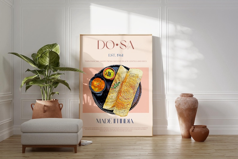 Dosa Print, PHYSICAL PRINT, Mid Century Modern, Exhibition Poster ...