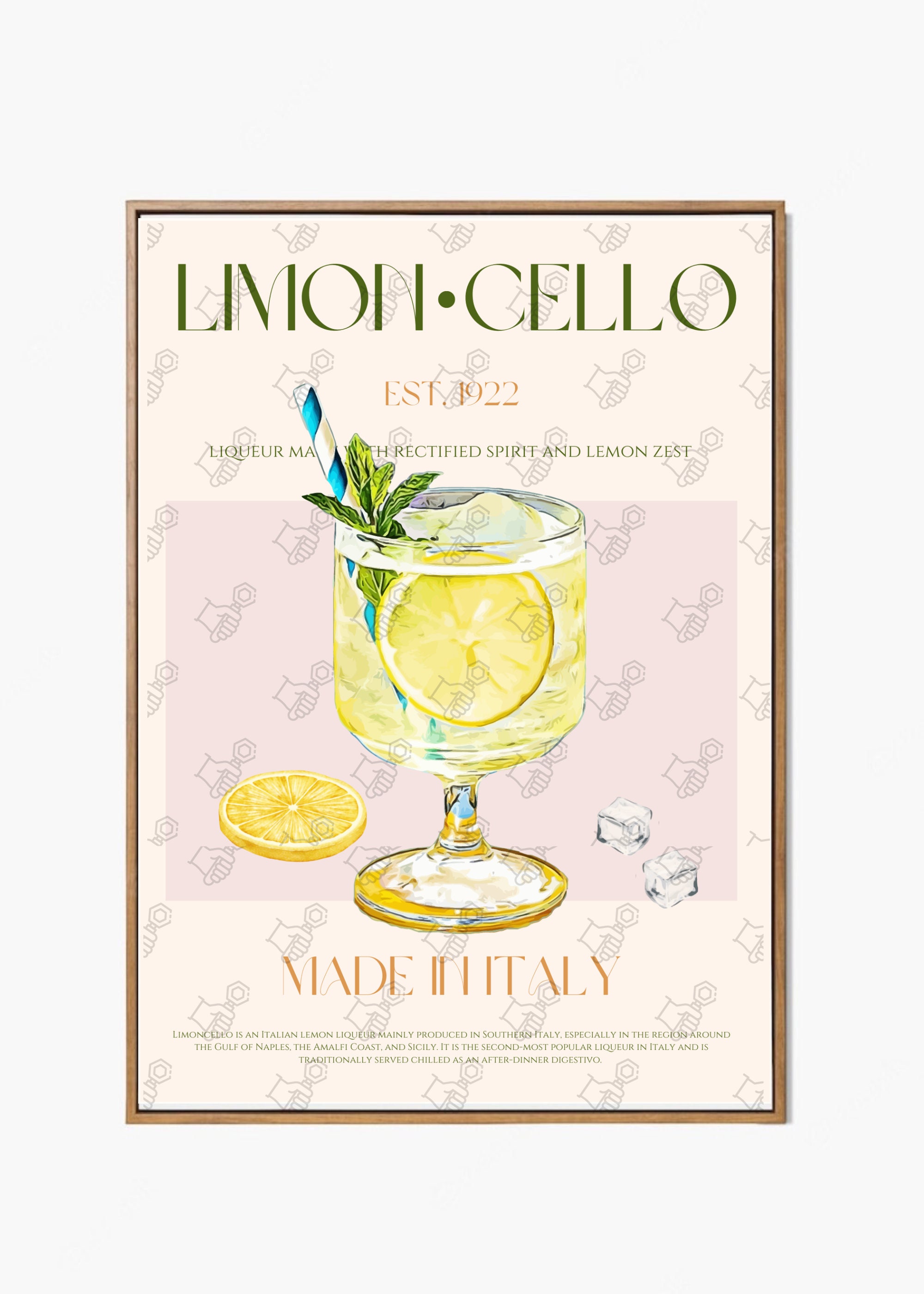 Limoncello Print, DIGITAL DOWNLOAD, Downloadable Print, Bar Cart Print ...