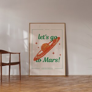 Mars Print Retro Mars Poster Retro Quote Wall Art Retro Ad - Etsy