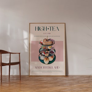 High Tea Print, Digital Download, Large Printable Art, Modern Kitchen ...