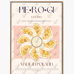 Pierogi Food Poster, DIGITAL DOWNLOAD, Downloadable Print, Mid Century ...