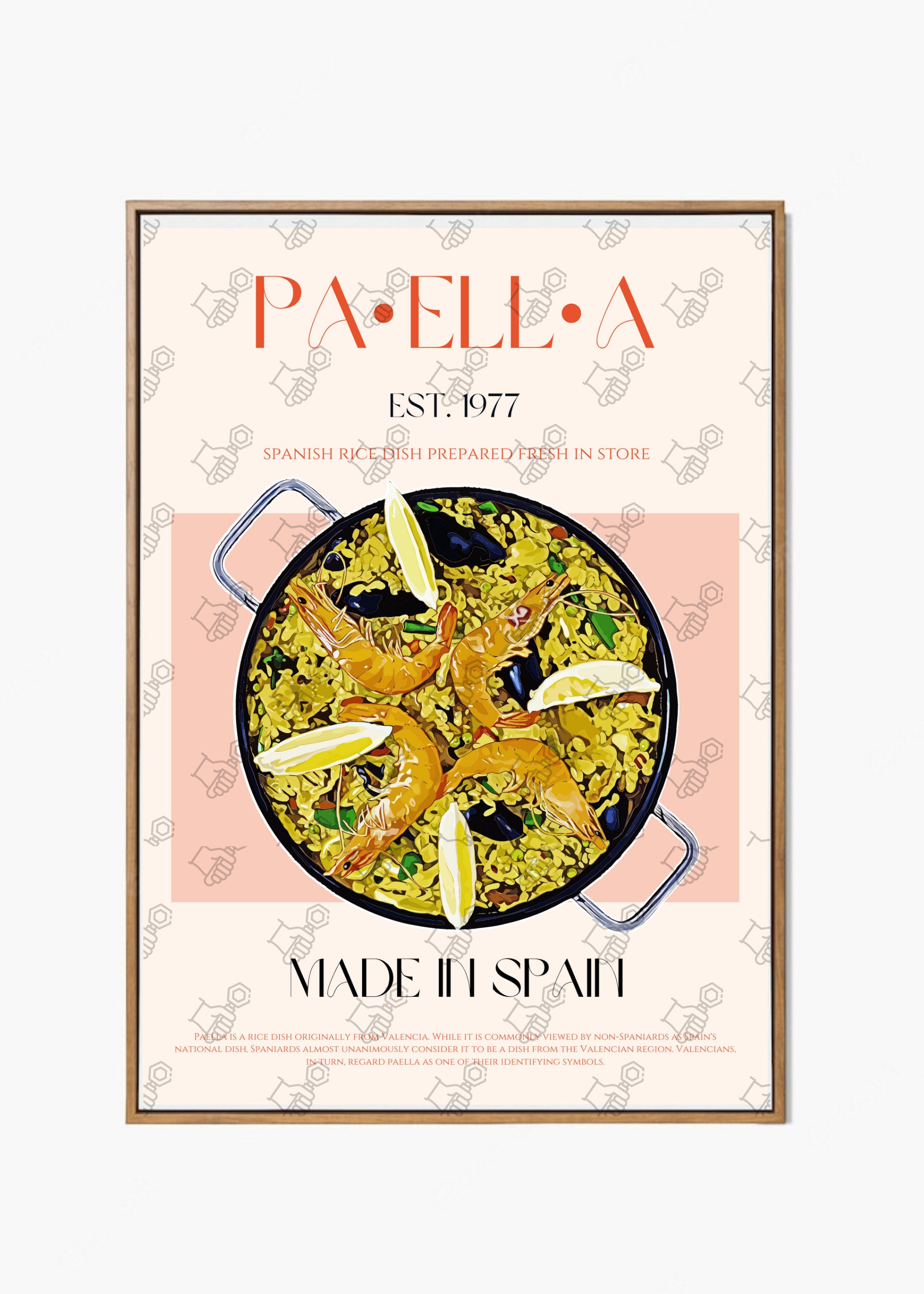 Paella Food Poster, DIGITAL DOWNLOAD, Spanish Food Art, Exhibition ...