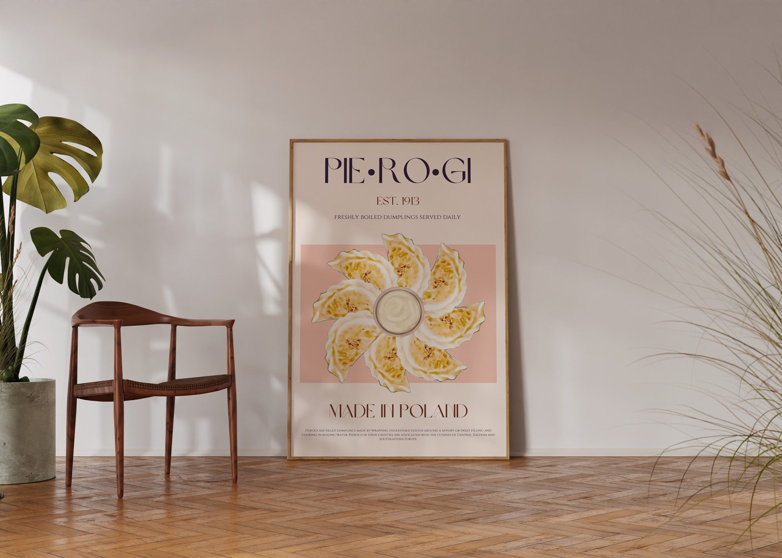 Pierogi Food Poster, DIGITAL DOWNLOAD, Downloadable Print, Mid Century ...