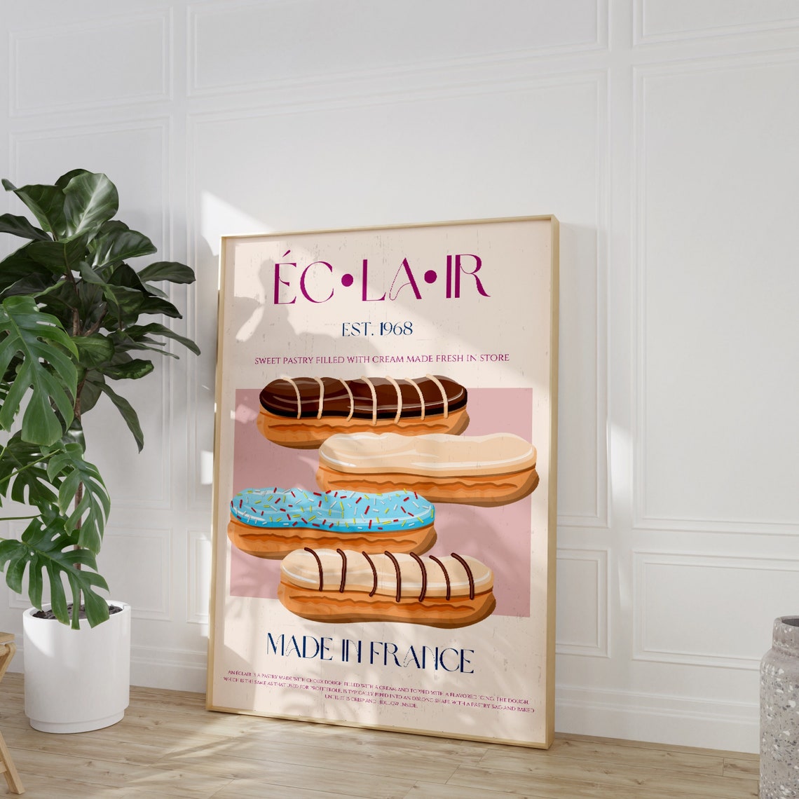 Eclair Food Print French Food Art Digital Download Large - Etsy