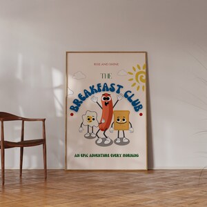 Breakfast Character Retro Print, Digital Download, Downloadable Art ...