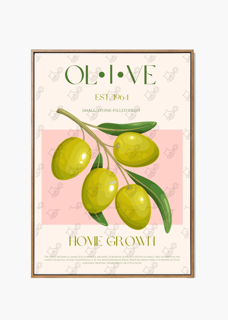 Olive Print, DIGITAL DOWNLOAD, Downloadable Print, Retro Wall Art ...