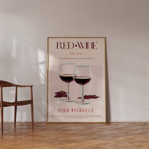 Red Wine Print, DIGITAL DOWNLOAD, Printable Art, Alcohol Print, Mid ...