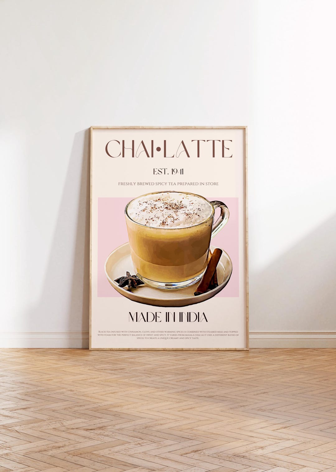 Chai Latte Print, PHYSICAL PRINT, Mid Century Modern, Exhibition Poster ...