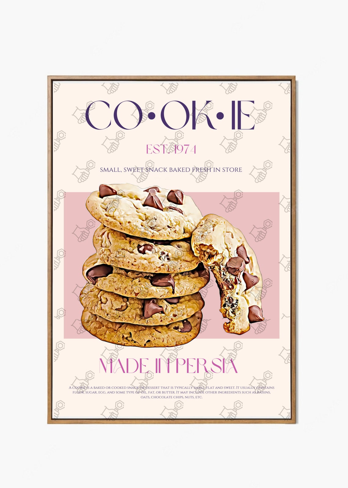 Cookie Poster, DIGITAL DOWNLOAD, American Food Print, 50s Wall Art ...