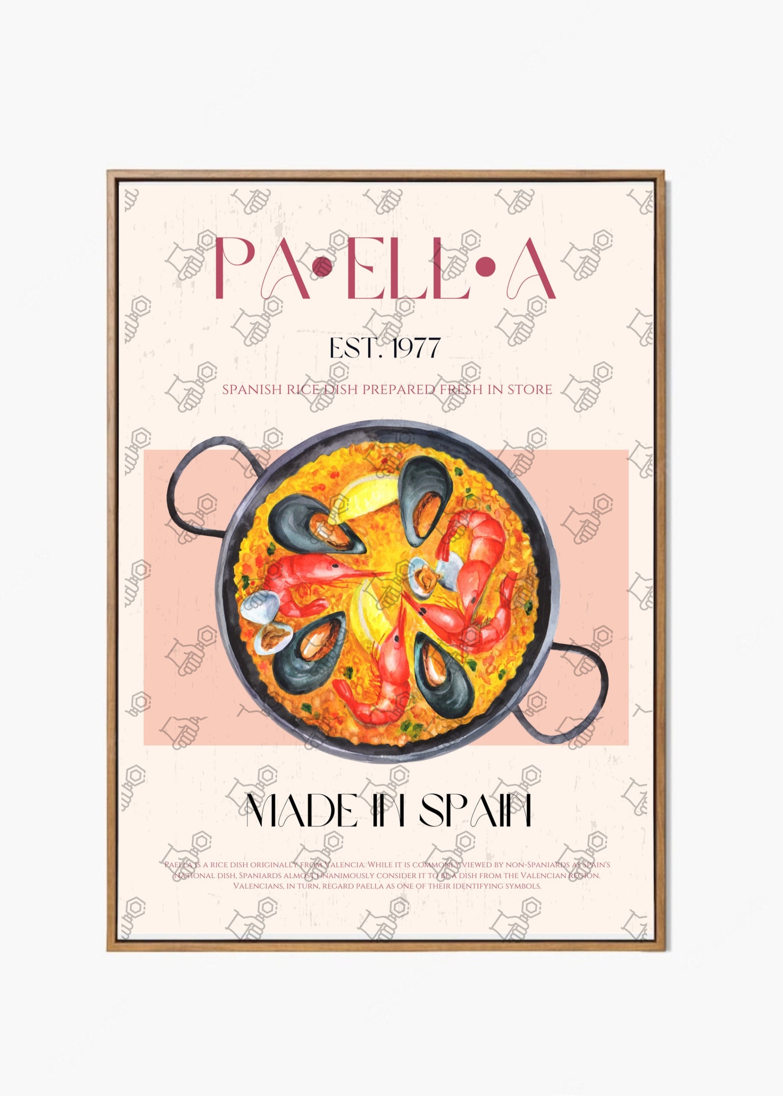 Paella Food Poster Spanish Food Art Exhibition Print Retro - Etsy