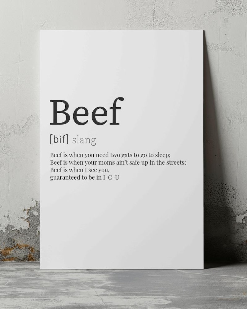 What's Beef - Dictionary Style Digital Download for Prints - Etsy